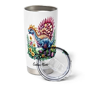Kentrosaurus Gifts, Personalized Tumbler with Kentrosaurus Dinosaur Animal’s Name – Custom Cup for DinoSaur Lovers, Gift for Women, Men, Gift for Birthdays & Christmas, 20oz Steel Coffee Cup Bpiiwr