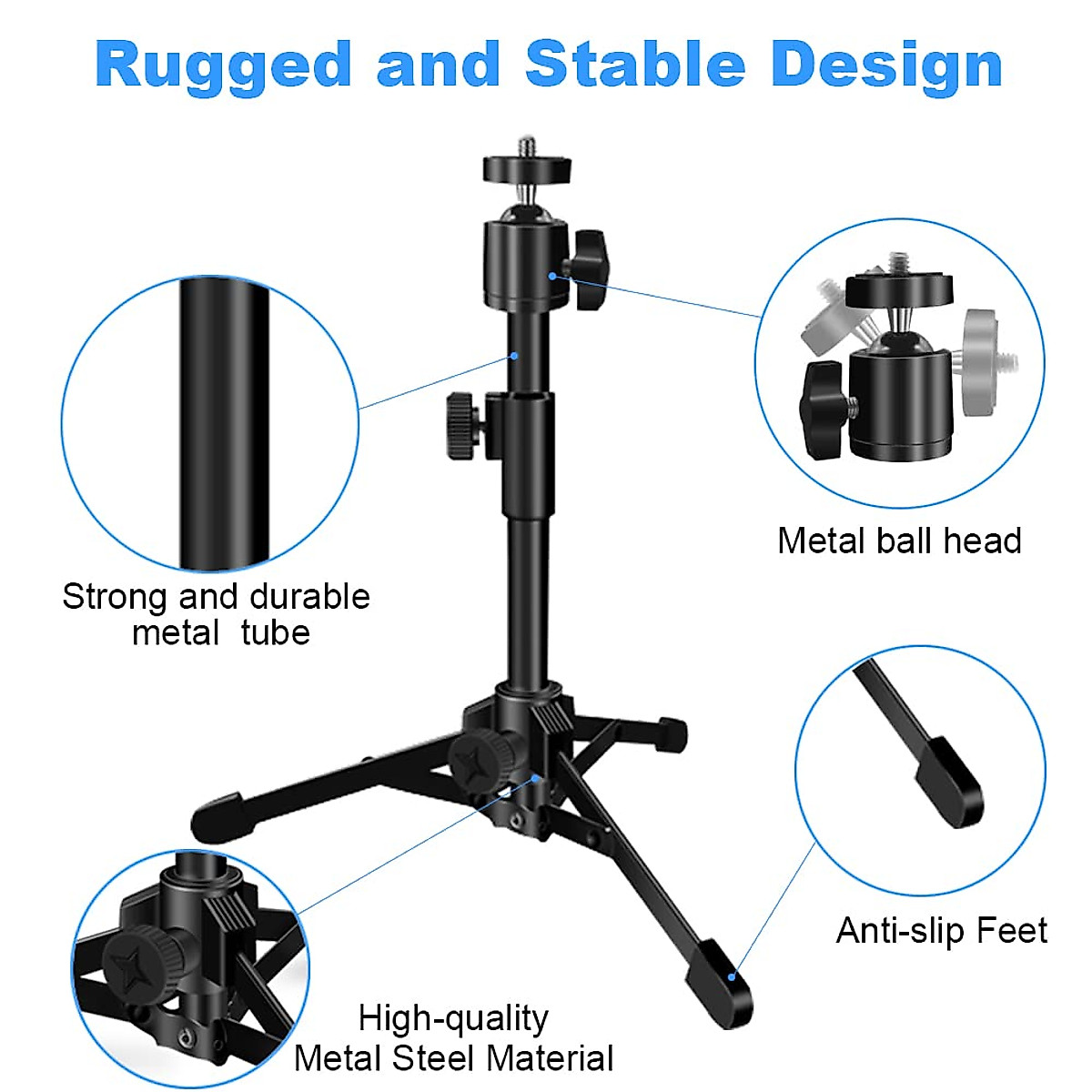 JCTRIWAY Mini Projector Stand,[Universal 1/4 Screw] Extendable Desktop Tripod Stand for Mini Projector/ Webcam/Camera