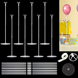 OurWarm 10 Set 30inch Balloon Stand Kit for Table Top Centerpiece, Balloon Holder Sticks with Base for Baby Shower Birthday Party Graduation Wedding Decorations