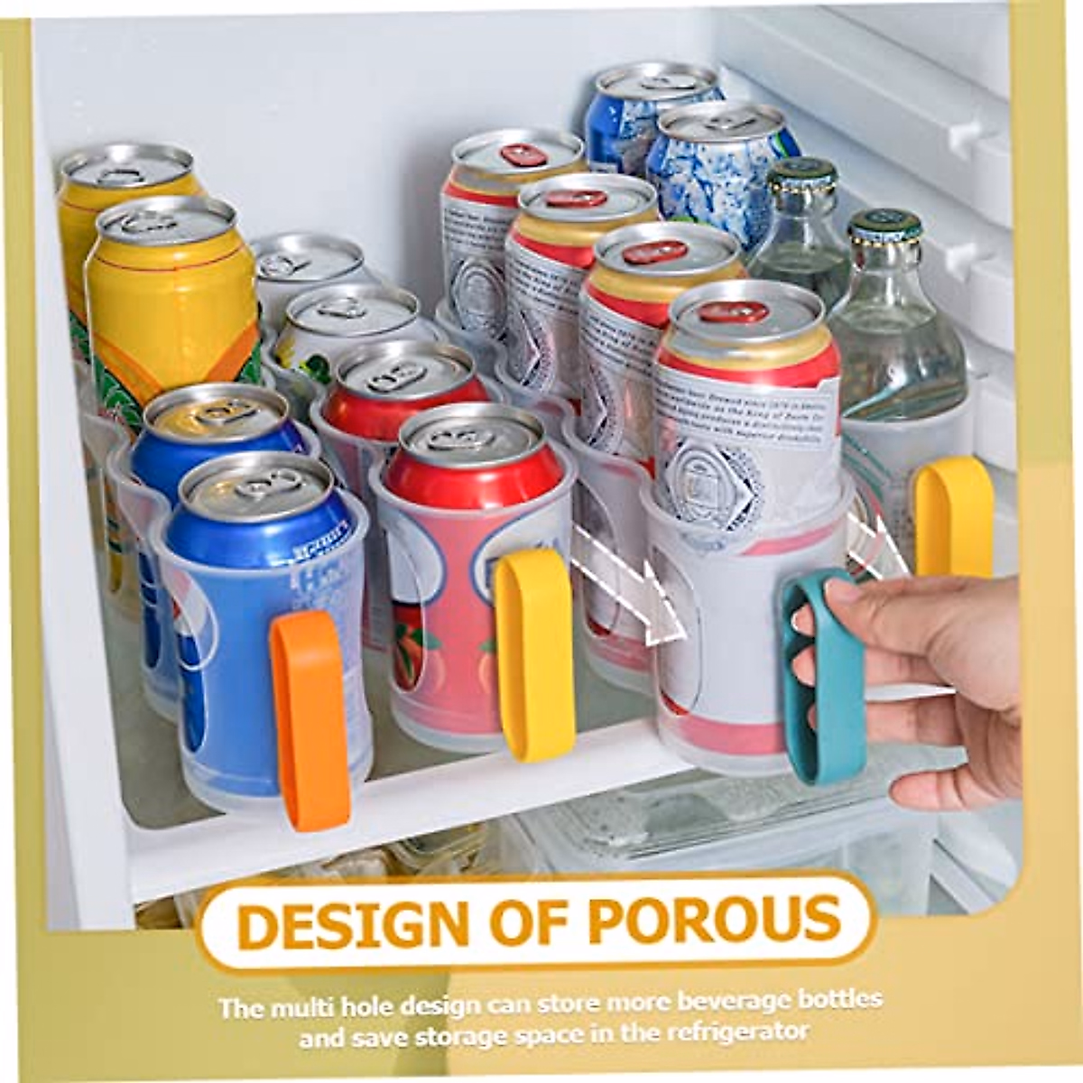 UPKOCH 3pcs Cans Organizer Food Storage Box Food Dispenser Beer Refrigerator Stackable Soda Can Holder Refrigerator Drink Rack Pantry Can Organizer Fridge Can Holder Soda Rack Soda Holder