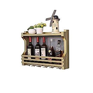PIBM Stylish Simplicity Wine Shelf European Wrought Iron Wine Rack, Wall Hanging Wine Rack, Creative Restaurant Decoration Wine Cabinet, White , 80 cm