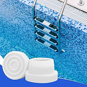 Pool Ladder Bumpers for Inground Pool - Pool Ladder Plugs Fits 1.9” Swimming Pool Ladder Tubing - Steps Inside Plug Caps for Protect Swimming Pool Liner, Rubber Ladder Foot Cover (4Pack)