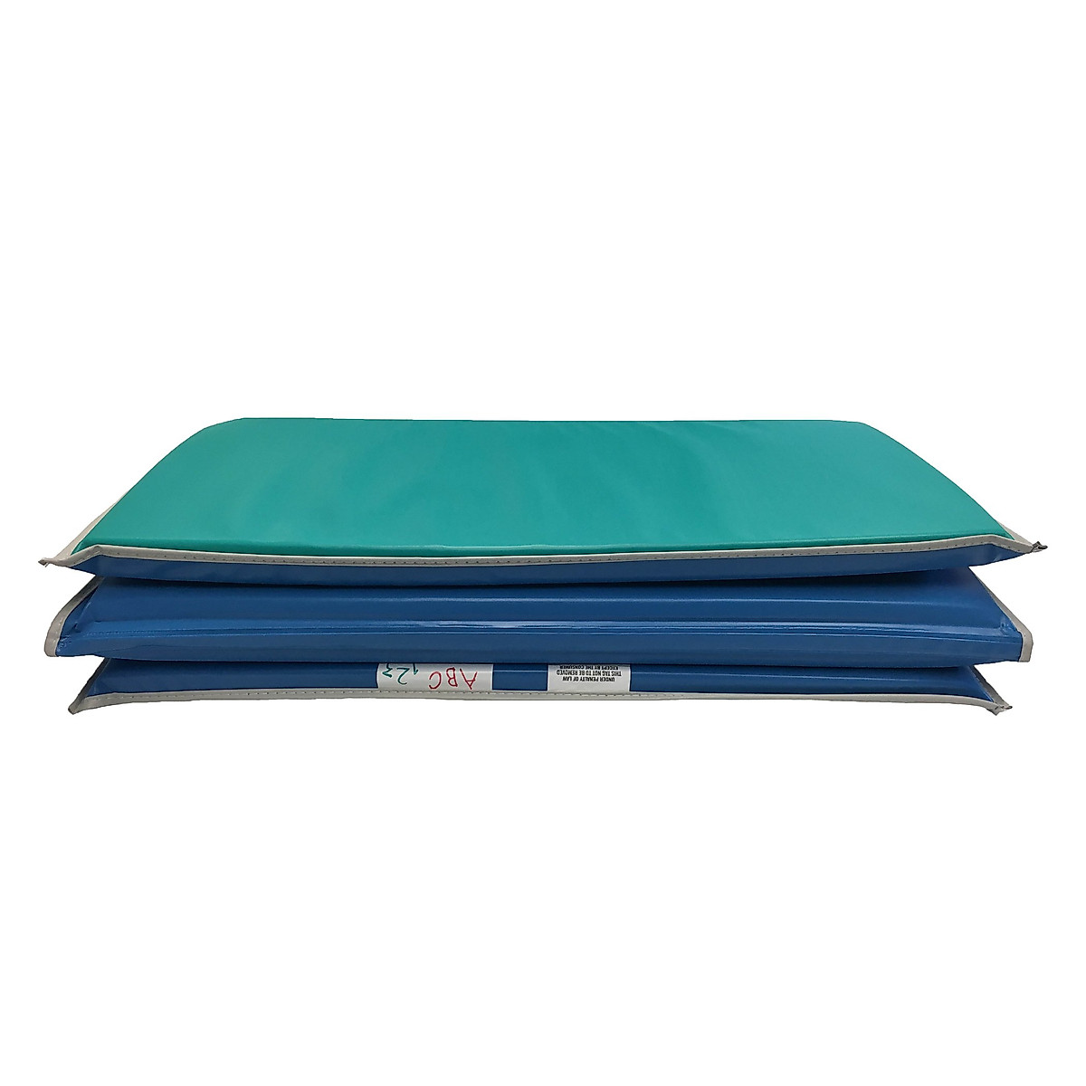 KinderMat, Heavy-Duty 1" Thick Rest Mat, 4-Section Rest Mat, 48" x 24" x 1", Blue/Teal with Grey Binding, Great for School, Daycare, Travel, and Home, Made in The USA