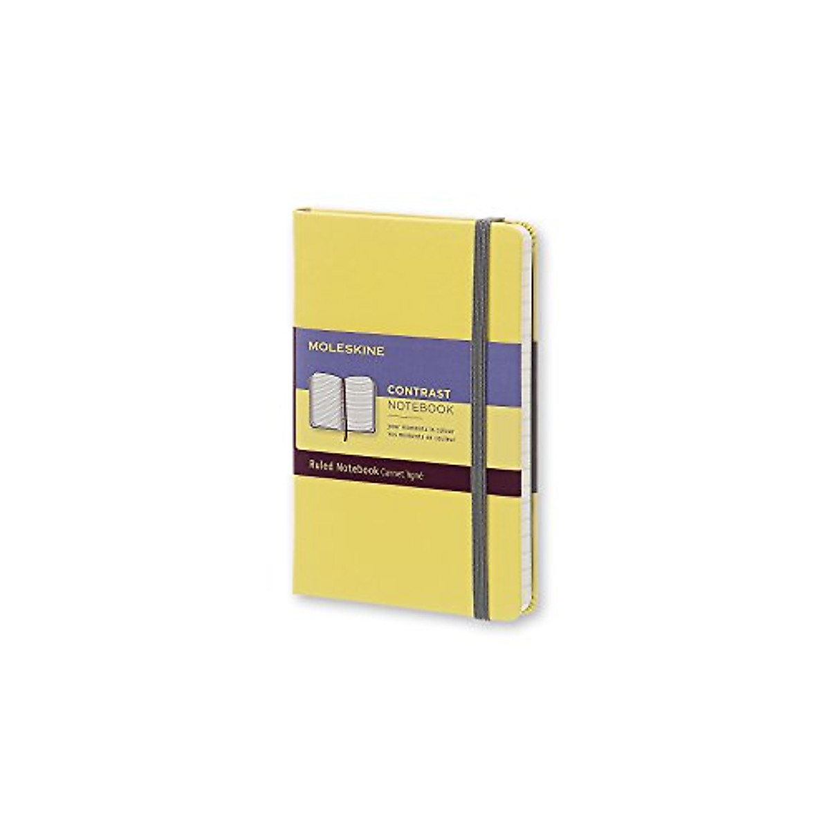 Moleskine Limited Collection Contrast Notebook, Hard Cover, Pocket (3.5" x 5.5") Ruled/Lined, Citron Yellow, 192 Pages