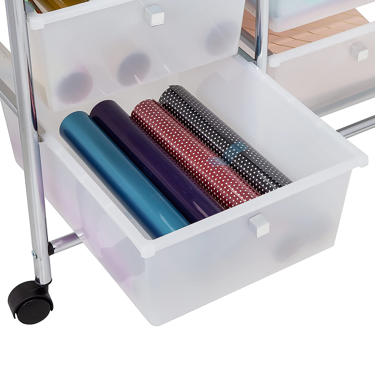 InTche 12-Drawer Rolling Craft Storage Or Office Cart，Drawer Size: 9.5” x 12.5” with Depths of 2.6” and 5.1”