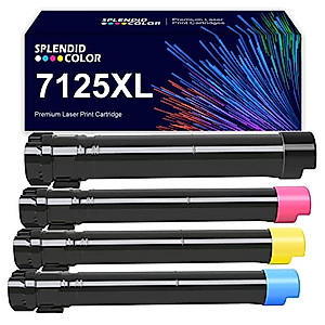 SPLENDIDCOLOR Remanufactured High Yield 4PK 7120 7220 7225 7125 Toner Cartridge 006R01457 006R01458 006R01459 006R01460 Replacement for Xerox WorkCentre 7200 7120 7125 7220 7225 Printer