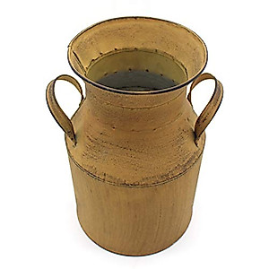 CVHOMEDECO. Galvanized Metal Milk Can, Old Rustic Primitives Jug Vase for Home and Garden Décor. Rusty