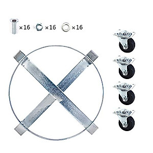 TUFFIOM Heavy Duty Drum Dolly, 1000 lbs. 55 Gallon Barrel Cart, Non-Tipping, Steel, 4 Swivel Casters, Wheeled Hand Truck for Drum Handling Industrial Use (2)