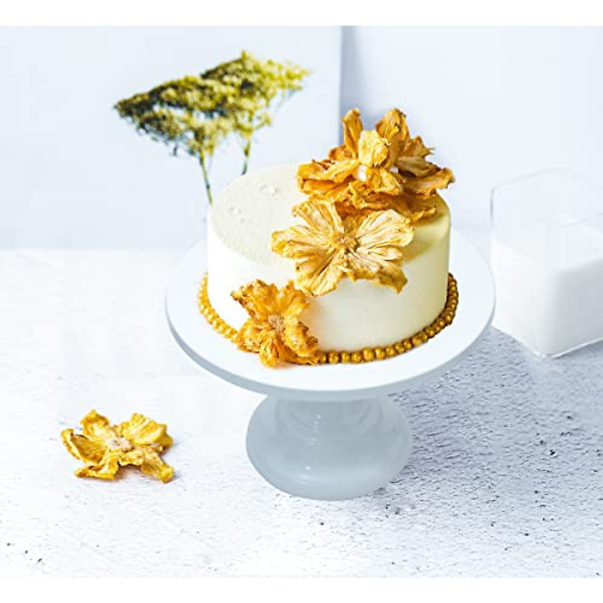 PNBO 3pcs Round Cake Stands - White Small Cake Stand Set - Cake Display Stands for Dessert Table - Cake Plate for Girl's Birthday Parties,Baby Shower,Weddings,Graduation Ceremonies,Anniversaries