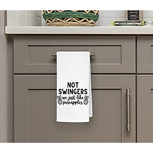 QODUNG Not Swingers We Just Like Pineapples Soft Kitchen Towels Dishcloths 16x24 Inch,Summer Pineapple Drying Cloth Hand Towels Tea Towels for Kitchen,Pineapple Lover Gift