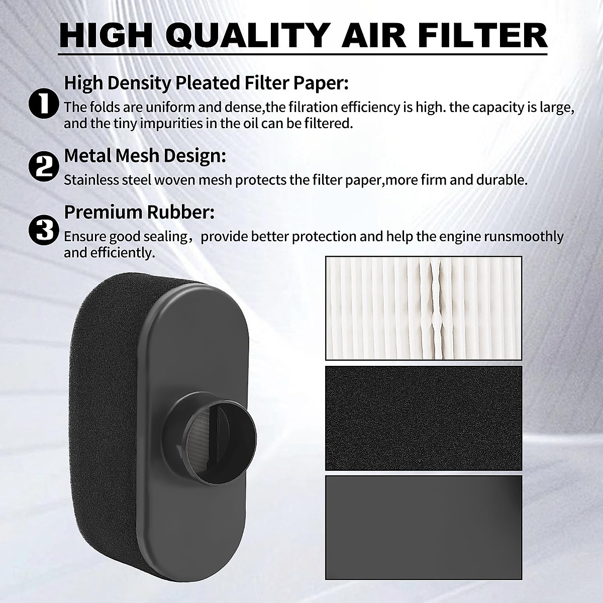 MOTOYUN Air Filter Compatible with Kawasaki FR651V FR691V FR730V FS481V FS600V Lawn mower tractor X300R Mower 636M S240 W36M Hustler Raptor Replaces 111013-0752 11013-0726 11013-7047 99999-0384