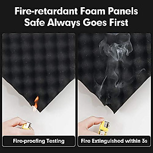 12 Pack-12x12x1.18 Inches Black Egg-crate Acoustic Foam Panels,Studio Foam Panels Meant for Echo Absorption, Acoustic Panels for Home Office, Sound Absorbing Panels(12x12x1.18 Inches, Black)