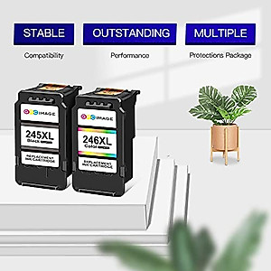 GPC Image Ink Cartridge Replacement for Canon PG-245XL CL-246XL PG-243 CL-244 245 246 Compatible with MX492 MX490 MG2420 MG2522 MG2920 TS3320 TR4520 TR4522 Printer Tray (1 Black,1 Tri-Color)