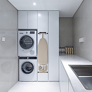 Ironing Board Hanger Wall Mount Ironing Board Holder Organizer Wall Rack for Laundry Rooms Storage Rack Hanging Shelf Hanger (Black)