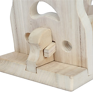 famobay Inovative Hand Crafted Hardwood Kid's Step Stool,Unfinished, No Glue, Screws, Staples or Nails, Lightweight and Sturdy, Plant Stand,Toddler Stool Chair, Unfinished Natural