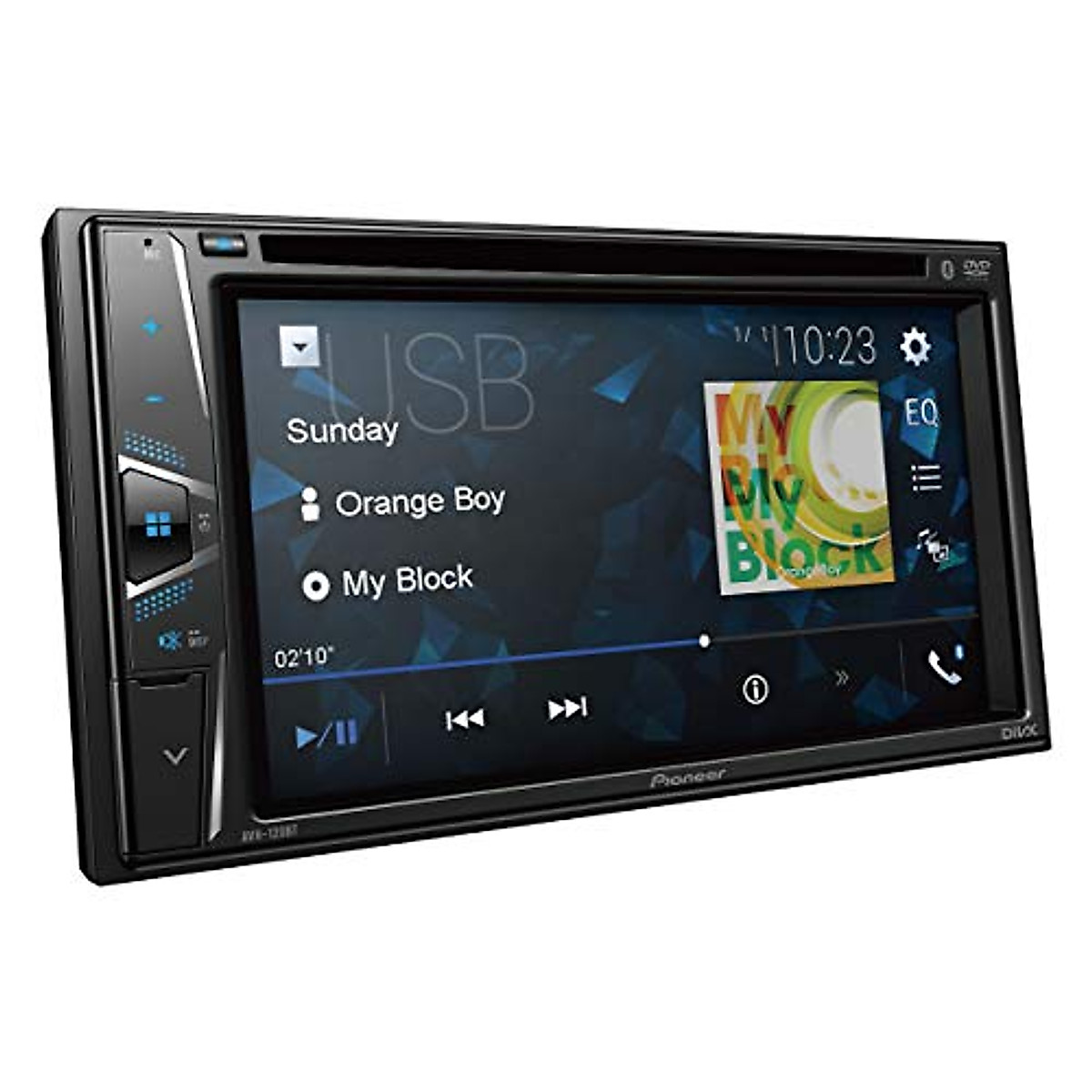 Pioneer AVH-120BT 6.2 Inch Double Din DVD/MP3/CD Player with Touchscreen Bluetooth.