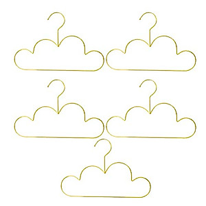 jojofuny 5Pcs Cloud Hangers for Kids Clothes, Gold Cloud Shape Kids Hangers Metal Non Slip Children Clothes Coat Sweater Hangers