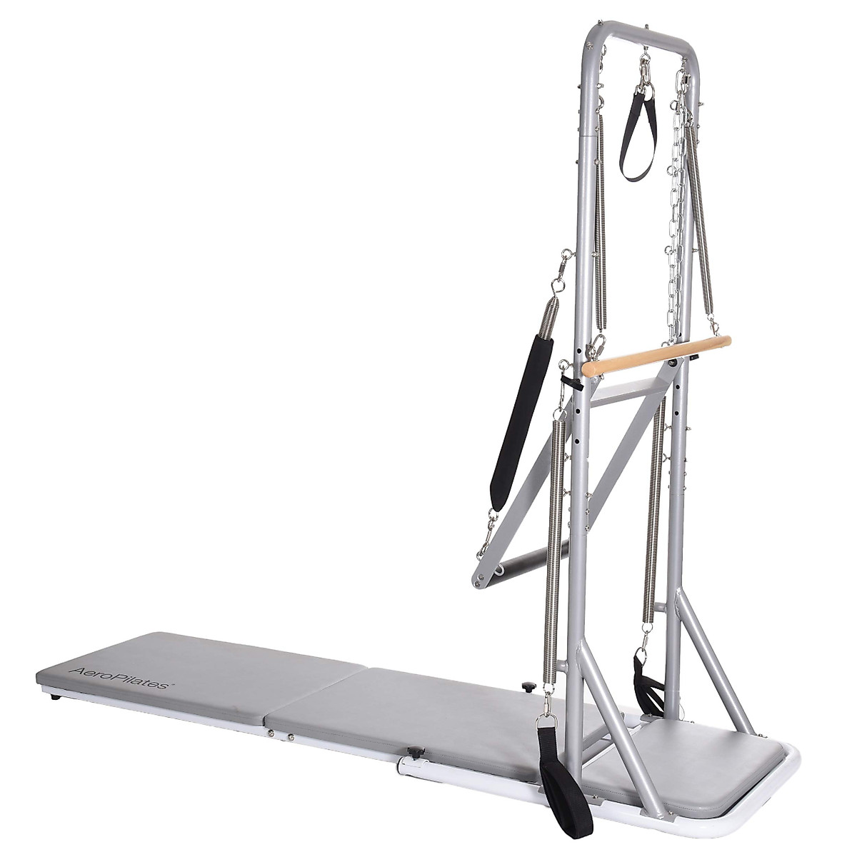 AeroPilates Precision Cadillac Studio Tower | Four Free Online Expert-Guided Workouts Included | Stream From Any Device, Gray