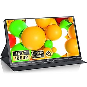 GKDY Portable Monitor, 15.6inch FHD 100% SRGB Type C Portable Laptop Monitor HDMI USB C Gaming Monitor IPS 1080P HDR Eye Care Computer Display Smart Cover & 2 Speakers, for Laptop PC Phone PS4 Xbox…