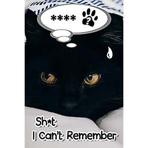 Sh*t I Can't Remember: The Personal Internet Address & Password Logbook | Username & Password Keeper Book Journal with Alphabetized Tabs (Black Cat Cover) (Funny Animal Password Book 6x9)