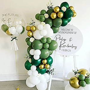 Emerald Green Balloons Different sizes 52 pack 18+12+10 inch Dark Hunter Green balloon Garland For wedding Birthday anniversary decorations (18+12+10, Emerald)