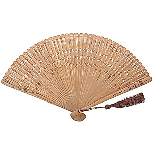 BESPORTBLE 1pc Vintage Bamboo Hand Fan Foldable Handheld Fan Bamboo Fan Silk Fan Elegant Gift for Girls Ladies