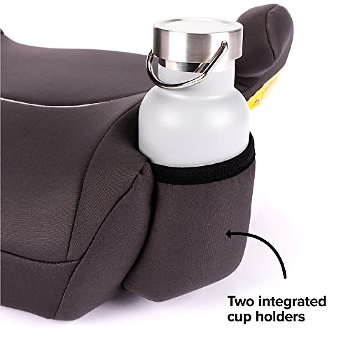 Diono Solana, No Latch, Pack of 2 Backless Booster Car Seats, Lightweight, Machine Washable Covers, Cup Holders, Black