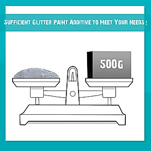 500g Glitter Paint Additive Silver Holographic Glitter Paint Additive Silver Holographic Metallic Glitter Powder Mix with Acrylic Paint for Interior Exterior Wall Ceiling Wood