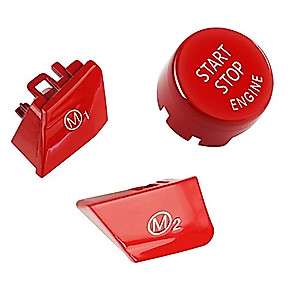 DKMUS M1 M2 buttons for BMW Steering Wheel Mode M3 M4 M5 M6 X5M X6M F80 F82 F83 F10 F15 F16 F21 F30 F32 F33 F36 F06 F12 (Red with Start Button)
