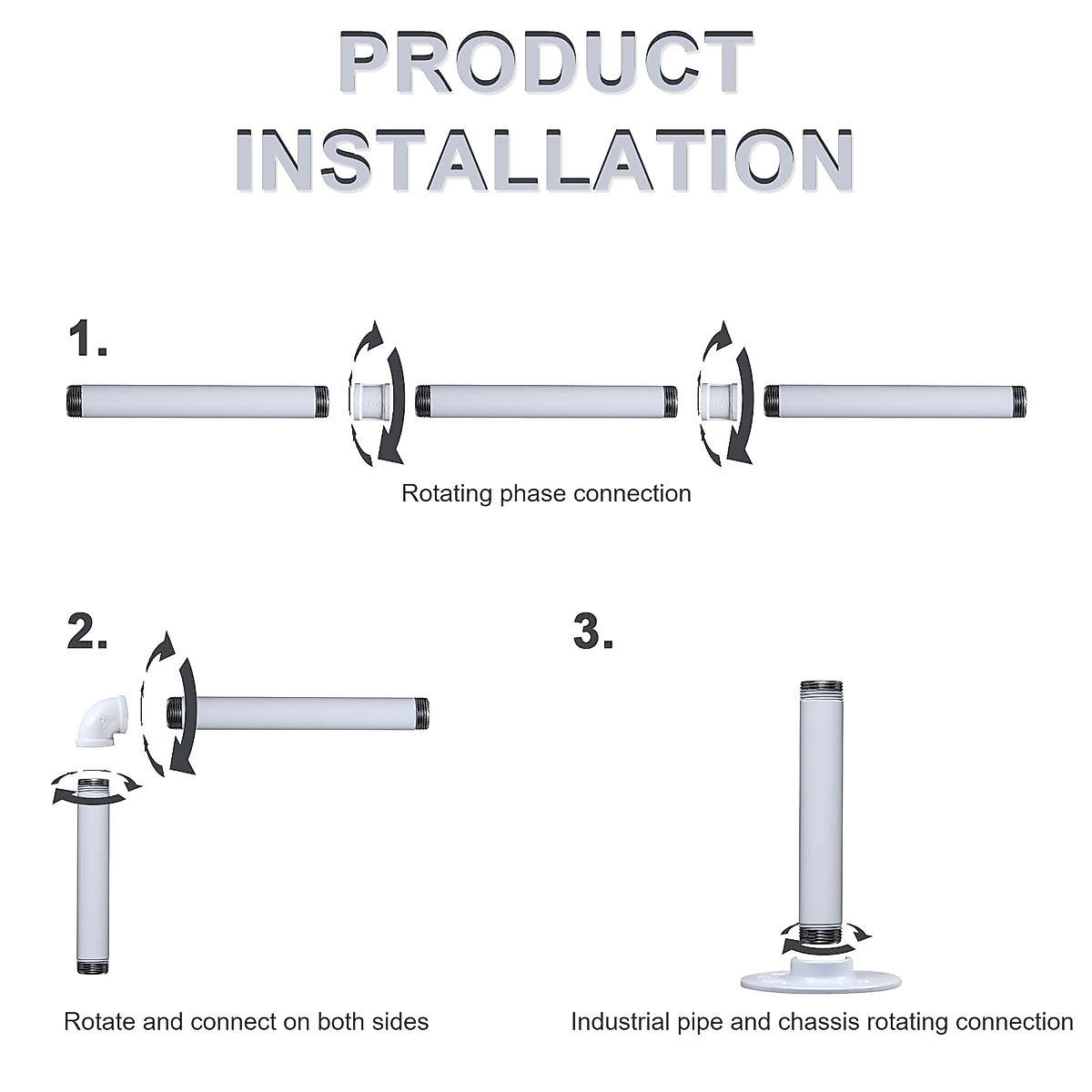 TALITARE White Industrial Pipe Clothing Rack, 30 Inch Pipe Clothes Rack, Wall Mounted Detachable Garment Bar, Heavy Duty Iron Hanging Rod for Closet Storage