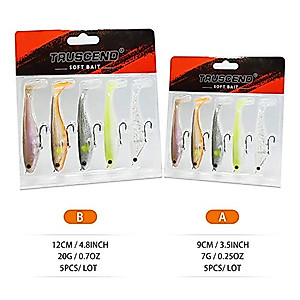 TRUSCEND Power Soft Fishing Lures Pre-Rigged BKK Hook, Japan Formula, Slow Sinking, Swimming, Jerking, Freshwater or Saltwater Swimmer for Bass Trout Pike Fishing Fishing Gifts for Men