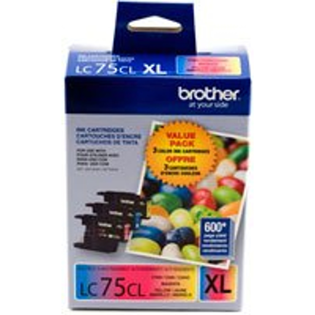 Brother LC-75 OEM Combo Cartridge Part # LC75CO3PKS, Brother MFC-J280/ J425/ J430/DCP-J525W/ J725DW Printers