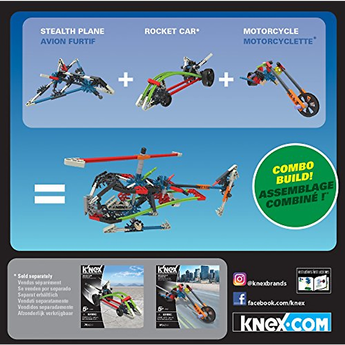 K'NEX - Stealth Plane Building Set 60 Pieces For Ages 5+ Construction Education Toy