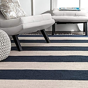 nuLOOM Ashley Striped Area Rug, 5' x 8', Navy