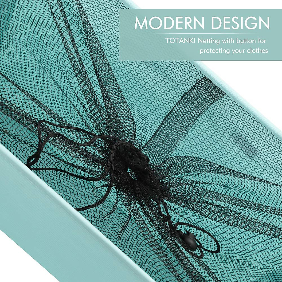 TOTANKI 25" Rolling Slim Laundry Basket on Wheels, Foldable Laundry Hamper with Handle, Collapsible Laundry Sorter and Organizer, Tall Storage Basket Bin (Light Blue)