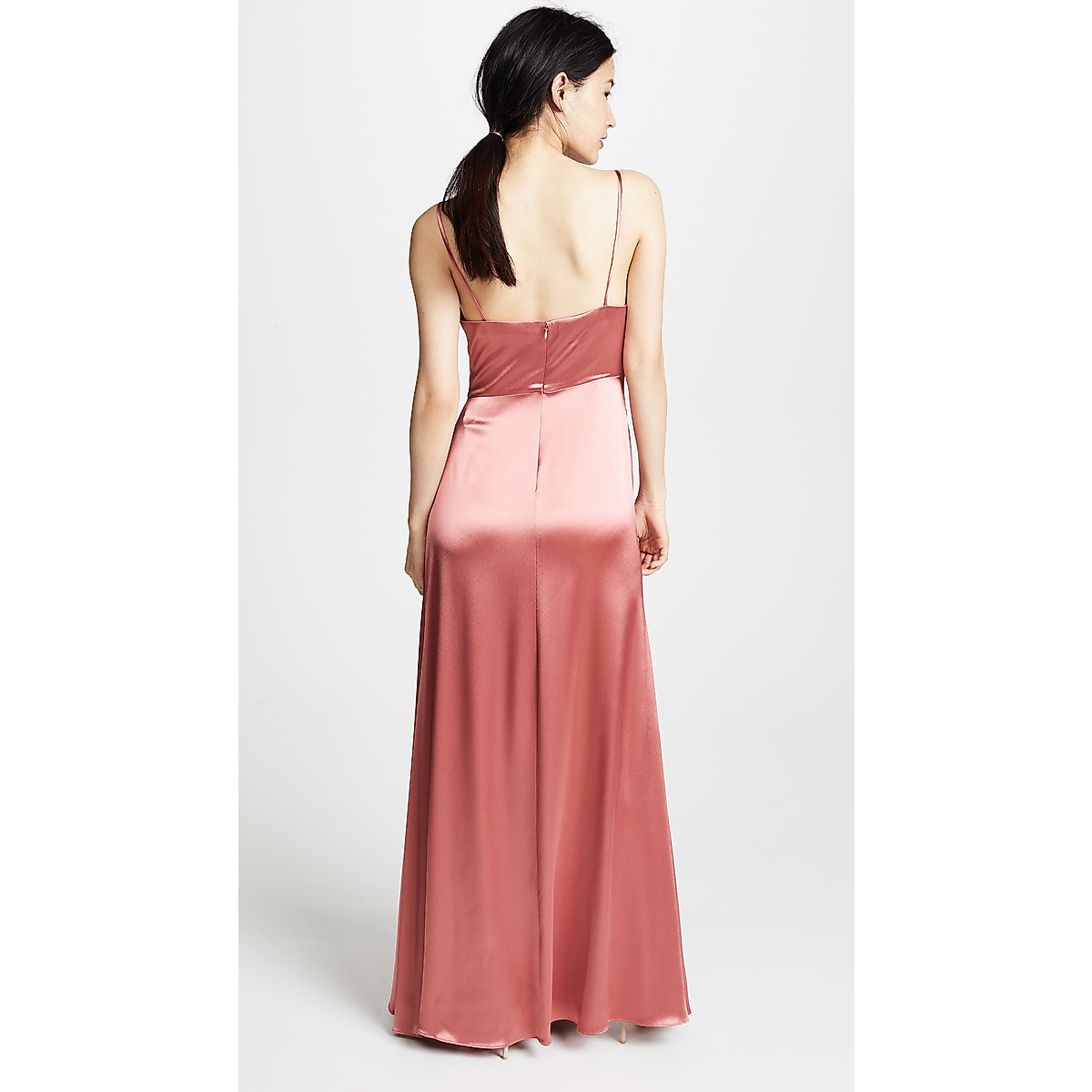 Jill Jill Stuart Women's Satin Wrap Slip Dress, Rosewood, 8