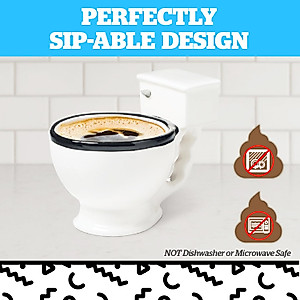 BigMouth Inc. The Original Toilet Mug - Novelty Coffee Mug - Hilarious 12 oz Ceramic Coffee Cup – Perfect for Home or Office, Makes a Great Gag Gift for All Ages