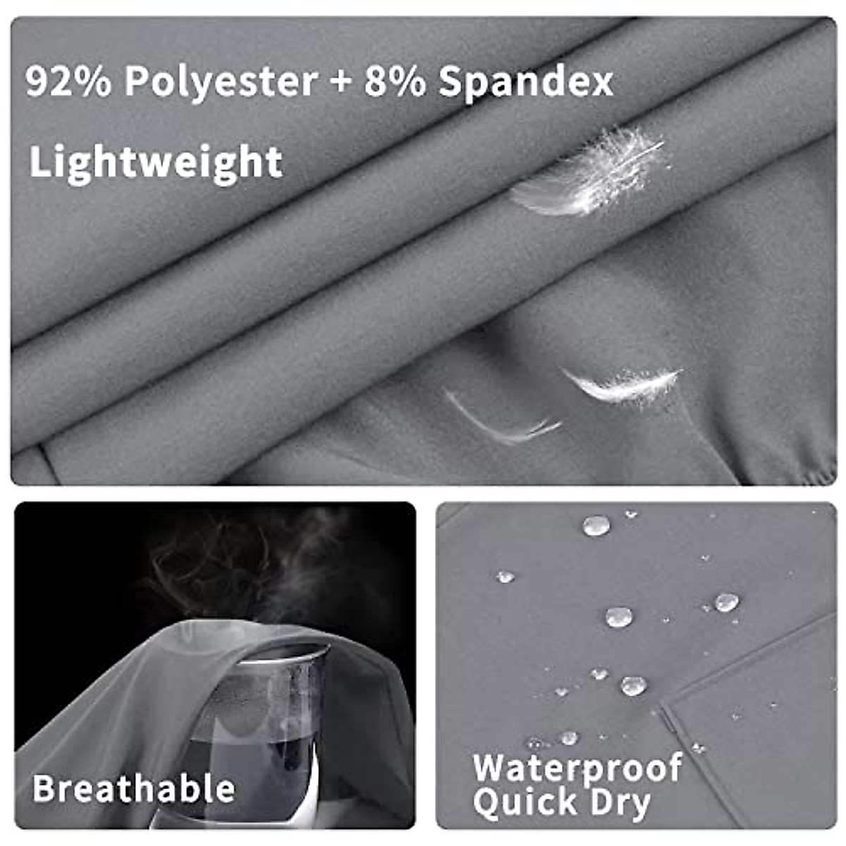 Women's Lightweight Cargo Joggers Quick Dry Hiking Pants UPF50+ Athletic Workout Casual Outdoor Pants with Zipper Pockets Gray