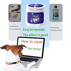 Onewly Dog Tooth Brushing Kit, 40 Count Dog Dental Teeth Cleaning Wipes for Help Wipe Away Plaque&Tartar, Freshen Breath - Pet Oral Cleansing Wipes Pads for Dogs and Cats (Milk Flavor)