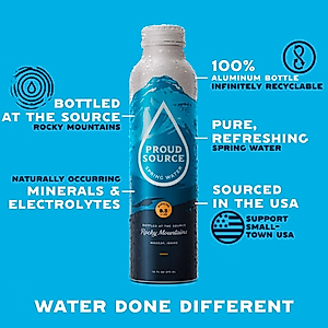 Proud Source Naturally Alkaline Spring Water, 16oz Bottles (6 pack)