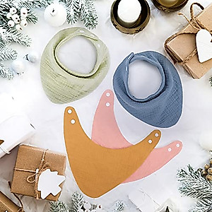 KISREL Bibs 15 Pack, Baby Bibs for Girls and Boys, Muslin Bibs 100% Cotton for Baby Boy and Baby Girl, 15 Solid Colors Drool Bibs for Teething and Drooling