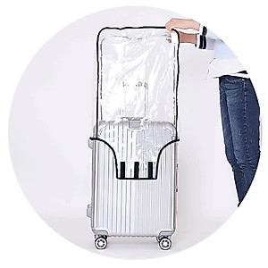 FABULWAY 3PCS Clear PVC Suitcase Cover Protectors Transparent Luggage Cover Waterproof Wheeled Suitcase Dust Cover Dustproof Travel Luggage Sleeve Protector 20"+24"+28"(3PCS)