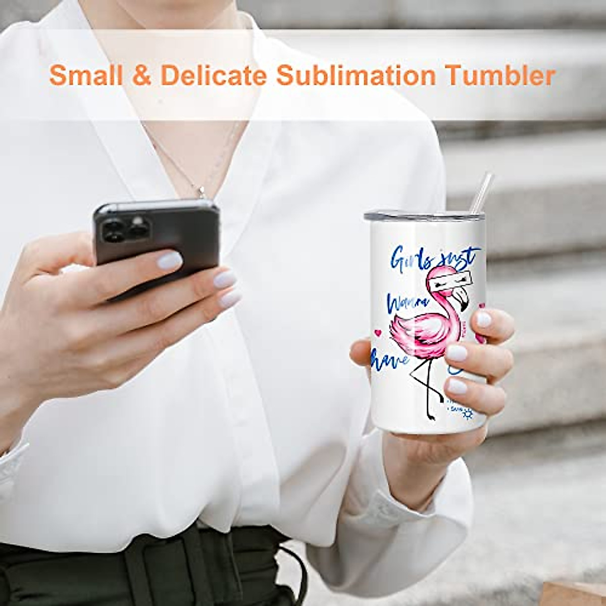 AGH 12 oz Sublimation Tumblers Blanks with Lids and Straws 4 Pack Stainless Steel Straight Skinny Tumblers for Kids Double Wall Vacuum Insulated Tumbler BPA-Free Great DIY Gift for Children