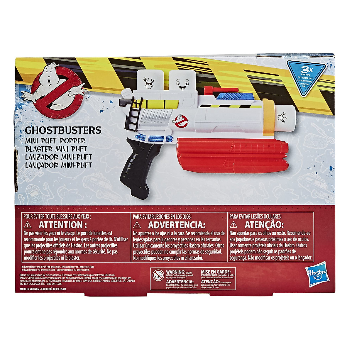 Ghostbusters Mini-Puft Popper Blaster Action Afterlife Roleplay Toy with 3 Foam Puft Projectiles for Kids Ages 8 and Up