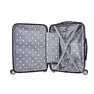 Rockland Berlin Hardside Expandable Spinner Wheel Luggage, Black, 3-Piece Set (20/24/28)