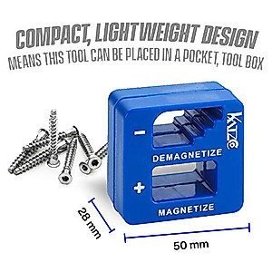 Katzco Blue Precision Magnetizer and Demagnetizer - 3 Pack - for Screwdrivers, Screws, Drill Bits, Sockets, Nuts, Bolts, Nails, Drivers, Wrenches, Tweezers, and Other Steel Tools