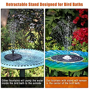 AISITIN 3.5W LED Solar Bird Bath Fountains Upgraded, Solar Fountain with 8 Nozzles, 3000 Battery & 3 Brackets, Floating Solar Powered Water Pump for Garden, Pond, Bird Bath and Pool