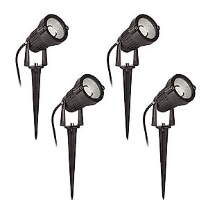 Tento Lighting Low Voltage Outdoor Spotlight Garden Pathway Lighting Fixture In Ground Well Red Color LED Light Bulbs, 12v 5w (400 lm - 500 lm) (4 Pack)