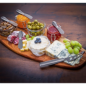 MH ZONE Cheese Spreader Knife Set 5-Piece, 5 Stainless Steel Cheese Knife Butter Spreader Knives With 3 Chalk Labels & 2 -Chalk Markers, Perfect Christmas Gifts