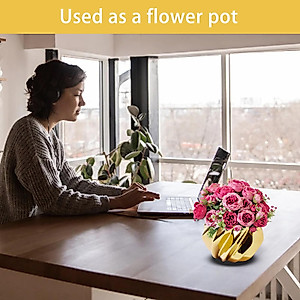 Sapbontchi Table Top Firepit, Small Fire Pits for Outside Patio/Indoor Portable Tabletop Fire Pit in Golden, Modern Home Tabletop Decor Clearance Living Dining Room Patio Balcony Backyard Garden